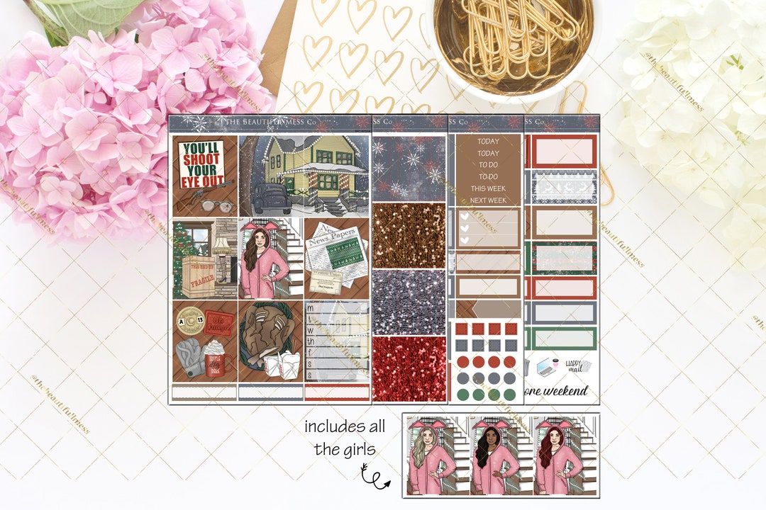 Red Ryder Planner Stickers / Vertical Weekly Stickers / White Space ...