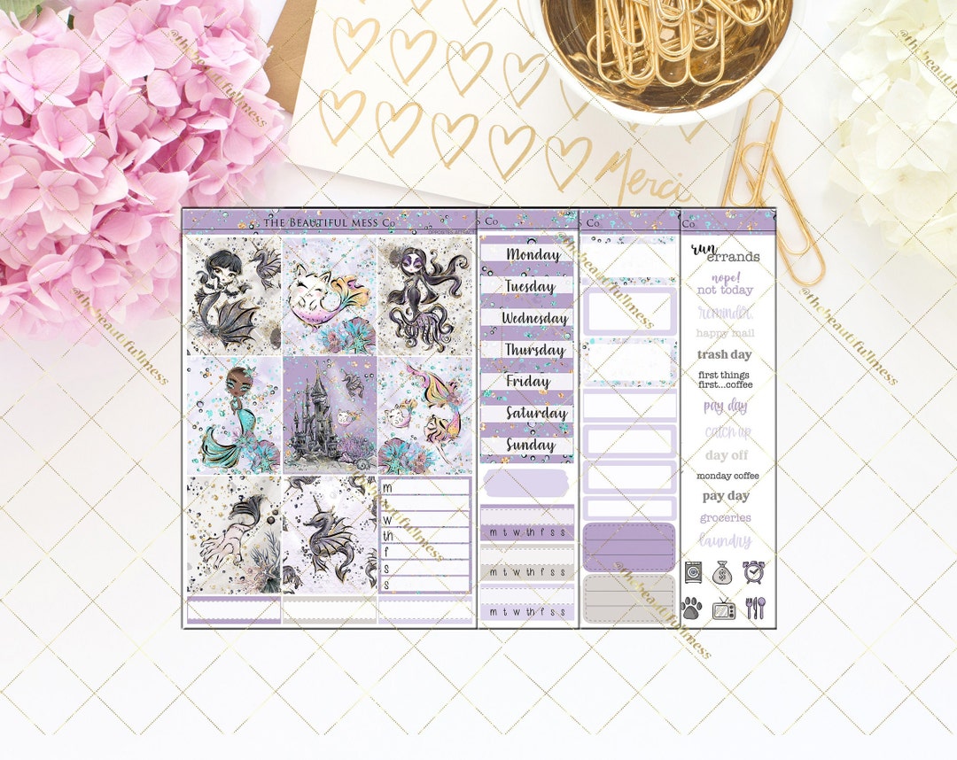 Opposites Attract Planner Stickers / Vertical Weekly Stickers / White ...