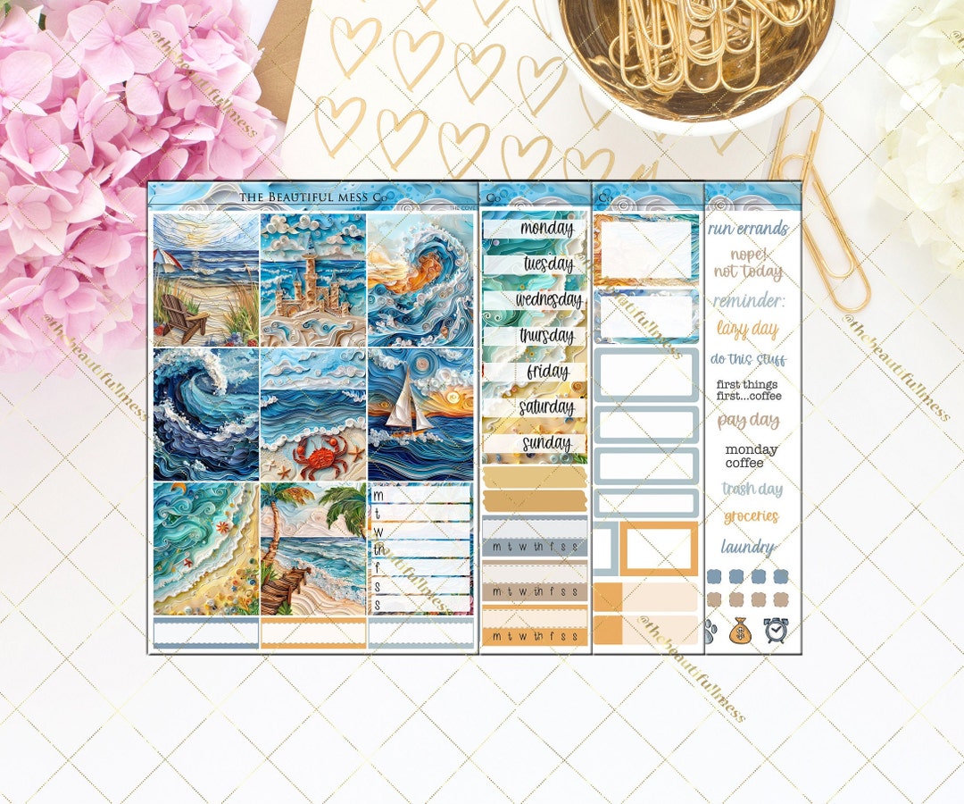 The Cove Planner Stickers / Vertical Weekly Stickers / White Space ...