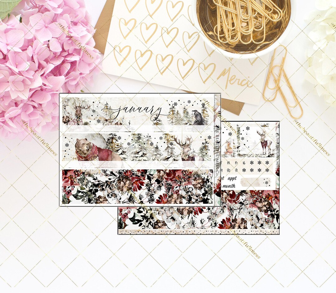 Winter Solstice FOIL Monthly Planner Stickers / Monthly Stickers ...