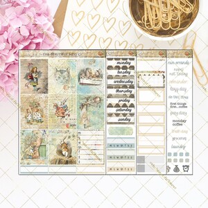 Wonderland 1 Planner Stickers / Vertical Weekly Stickers / White Space ...
