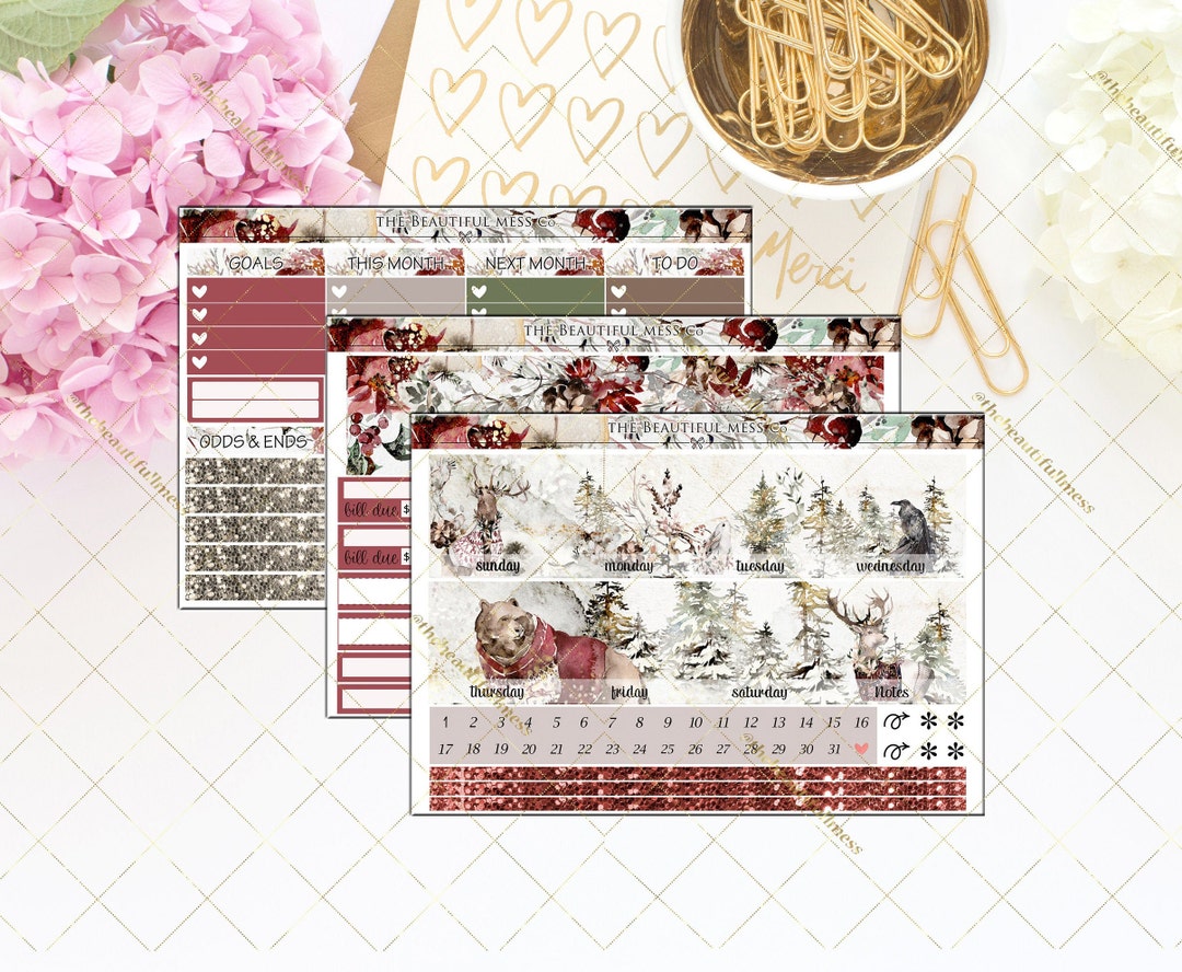 Winter Solstice Monthly Planner Stickers / Monthly Stickers / Monthly ...