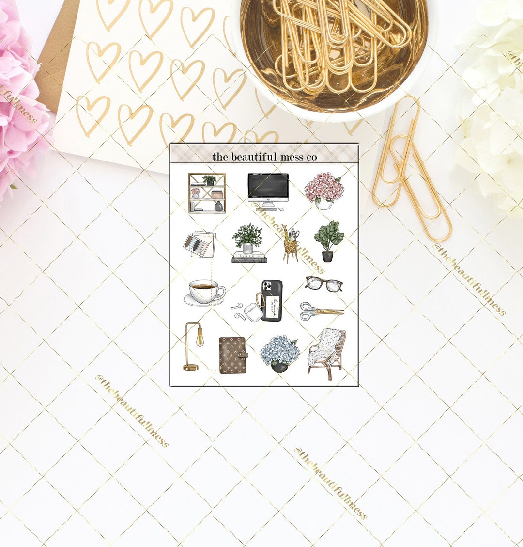 Home Office Deco Stickers / Planner Sticker / Vertical Planner / Happy ...