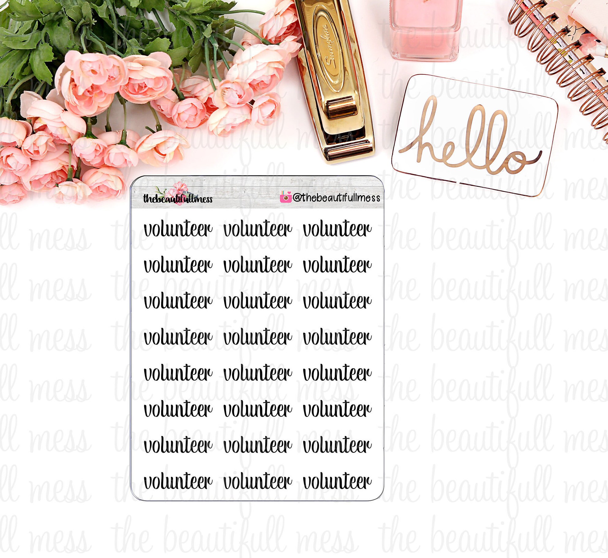Volunteer script planner stickers Papercraft Craft Supplies & Tools ...