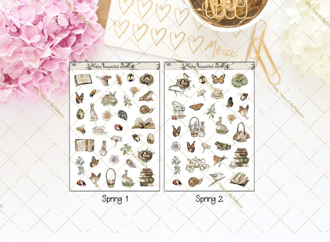 Simply Spring Deco Stickers Clear Matte/ Journaling Stickers / Planner ...