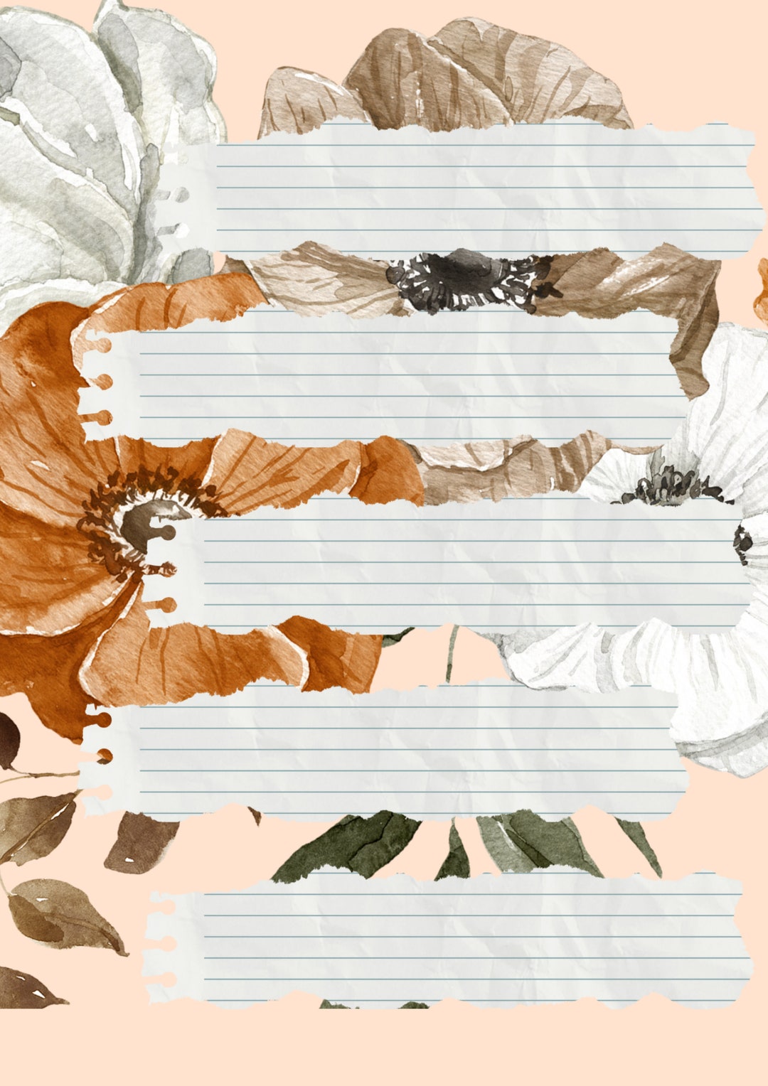 Stylish and Chic Flower and Line Design for Notebooks - Elevate Your ...