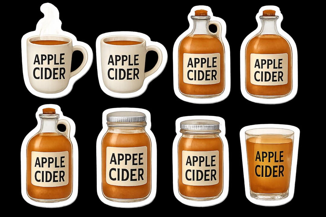 Apple Cider Sticker Sheet | 8 Fall Drink Printable Stickers | Cozy ...