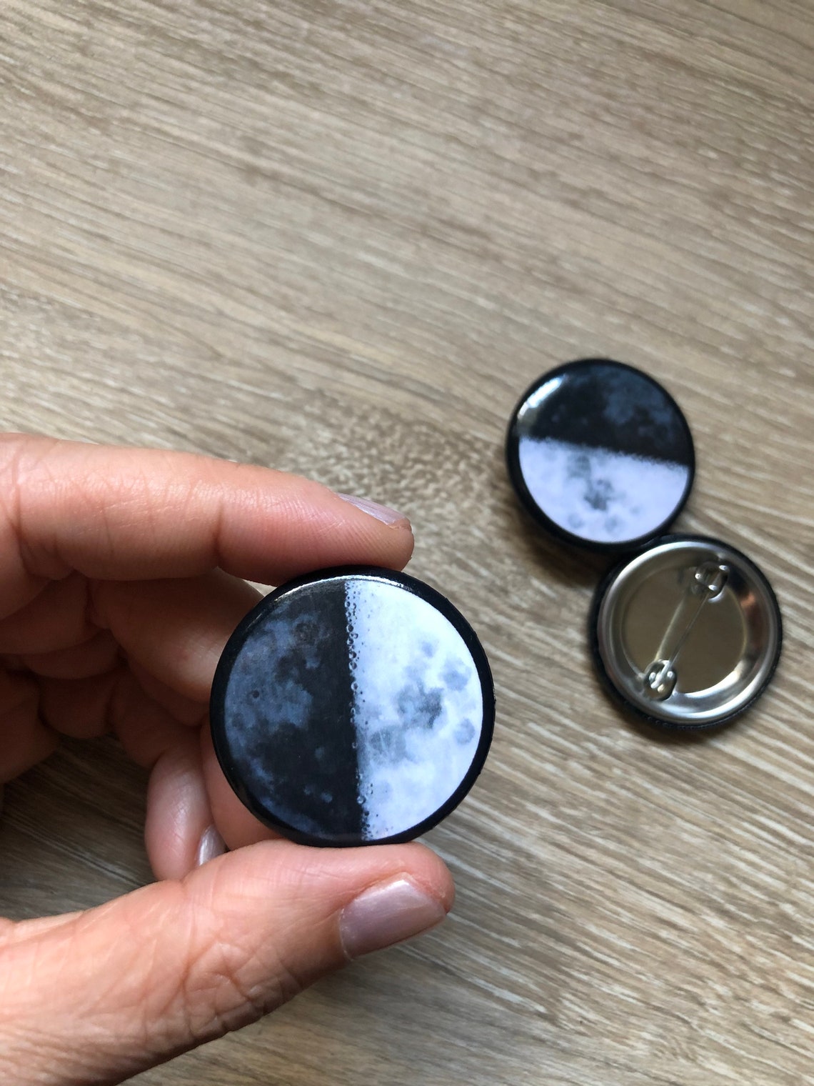 Moon Button - Etsy