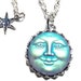 Blue Moon Face Necklace/moon Pendant/moon Necklace/moon Jewelry/star ...