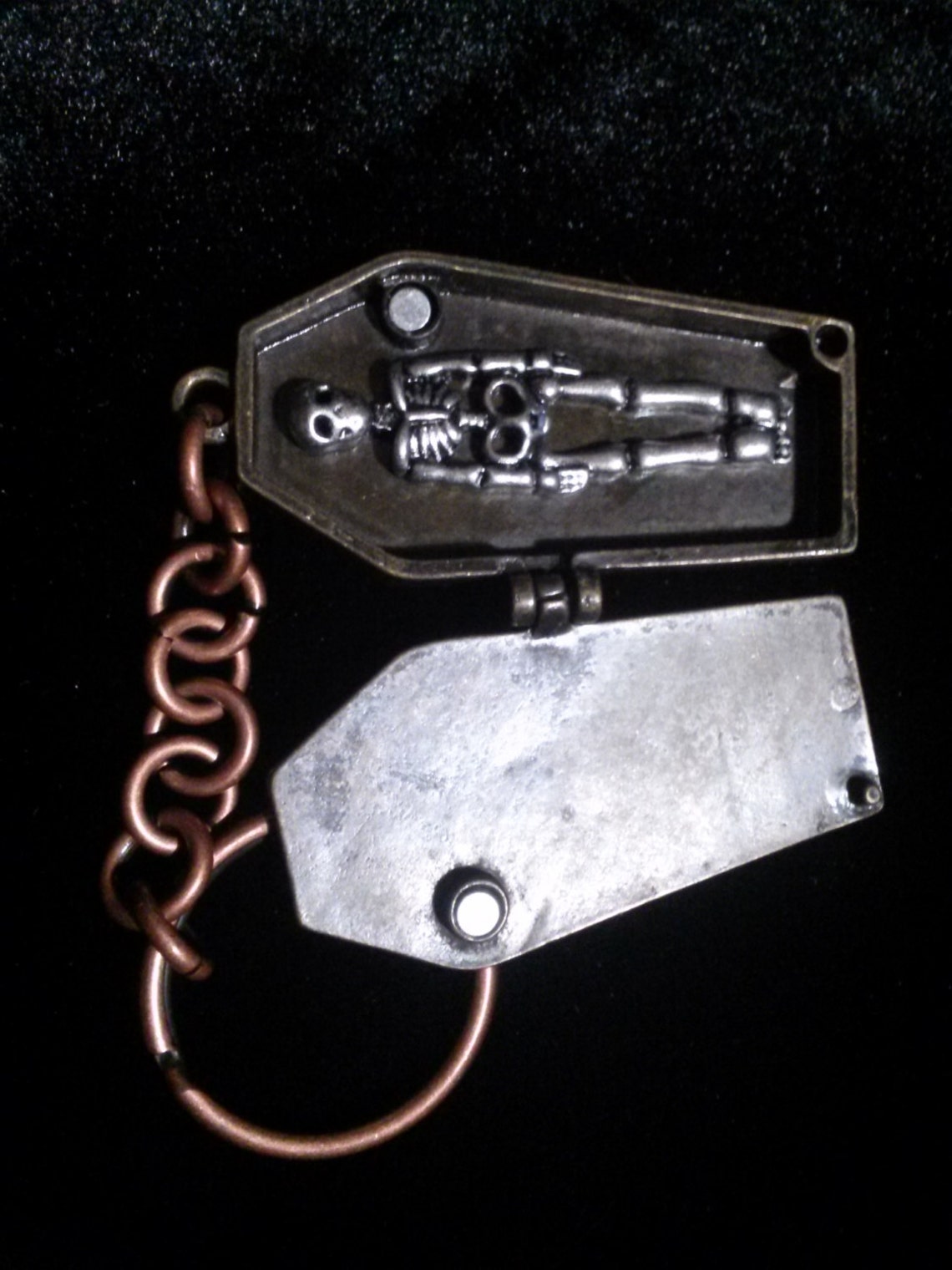 Open Coffin Keychain With Skeleton - Etsy