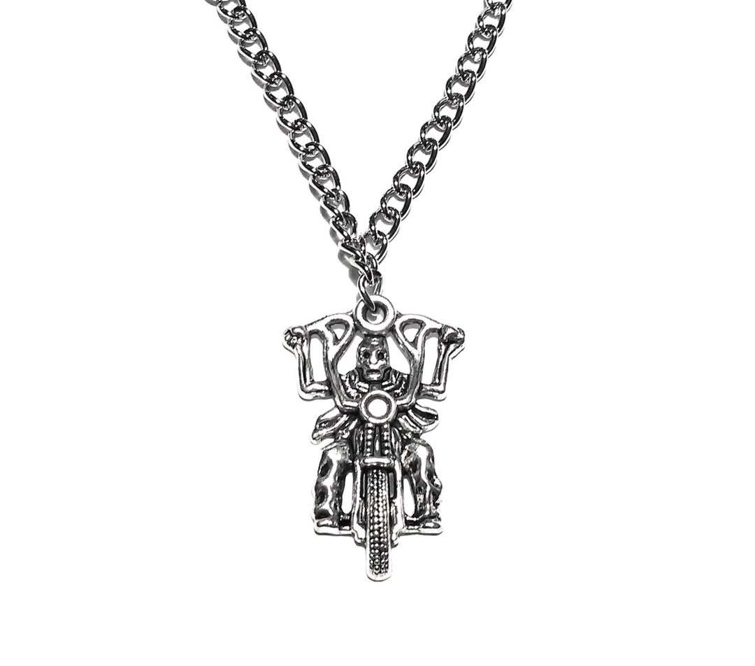 Biker Pendant Necklace/biker Necklace/men's Jewelry/motorcycle Necklace ...