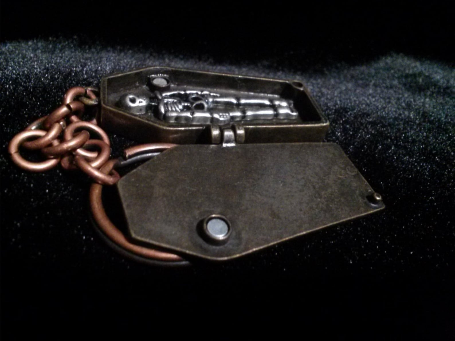 Open Coffin Keychain With Skeleton - Etsy