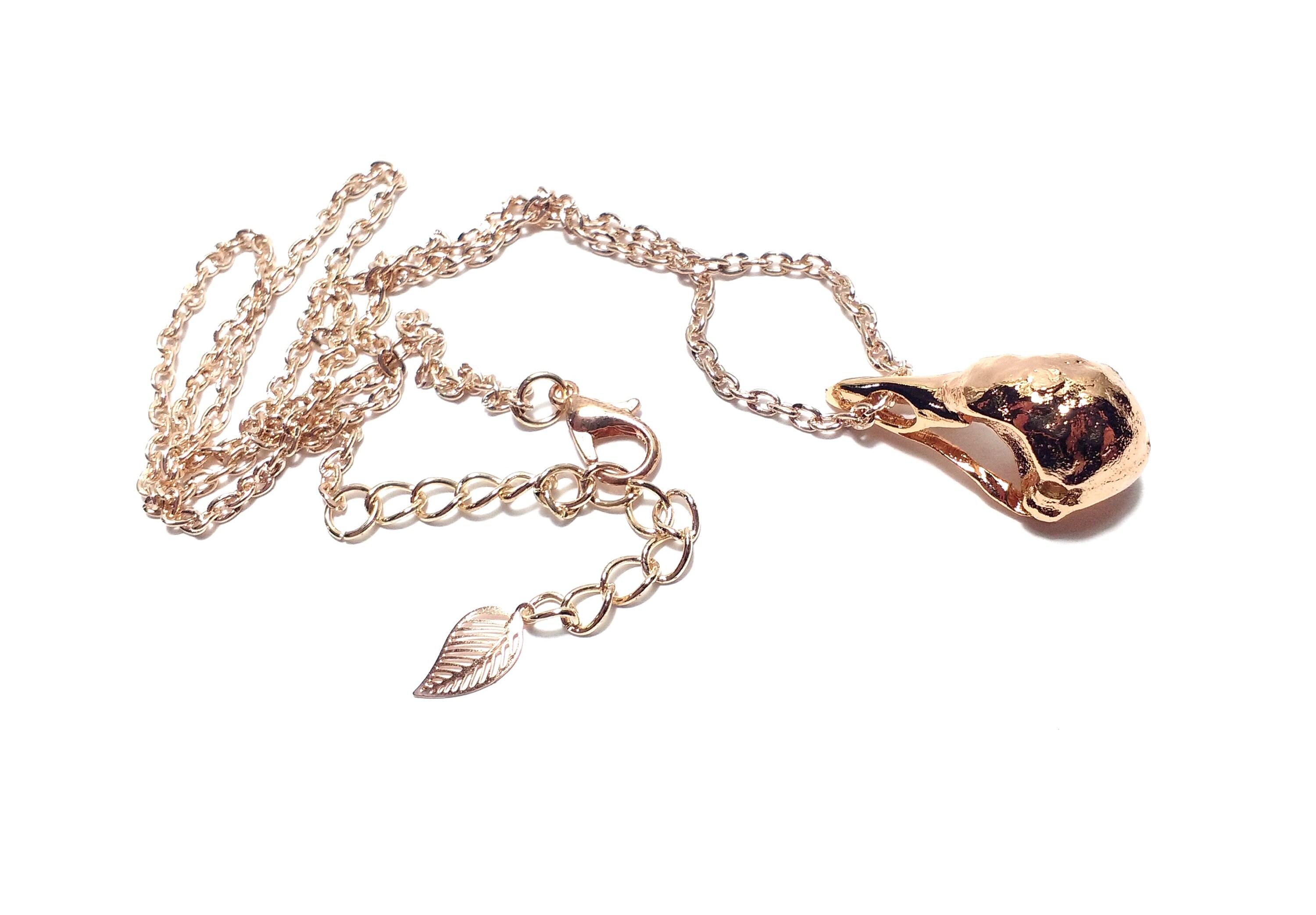 Rose Gold Bird Skull Necklace/rose Gold Skull/rose Gold Tone | Etsy