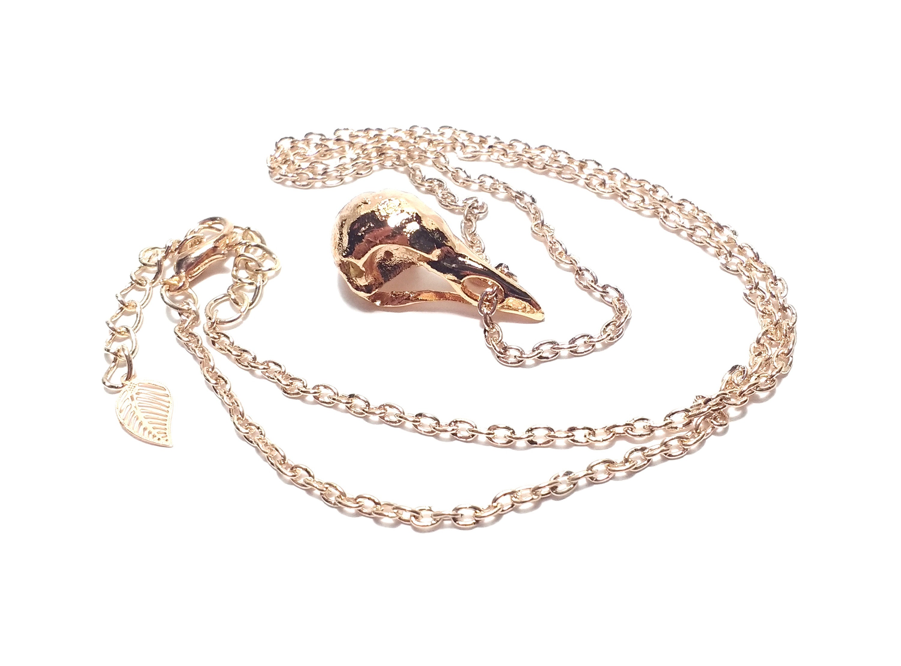 Rose Gold Bird Skull Necklace/rose Gold Skull/rose Gold Tone | Etsy