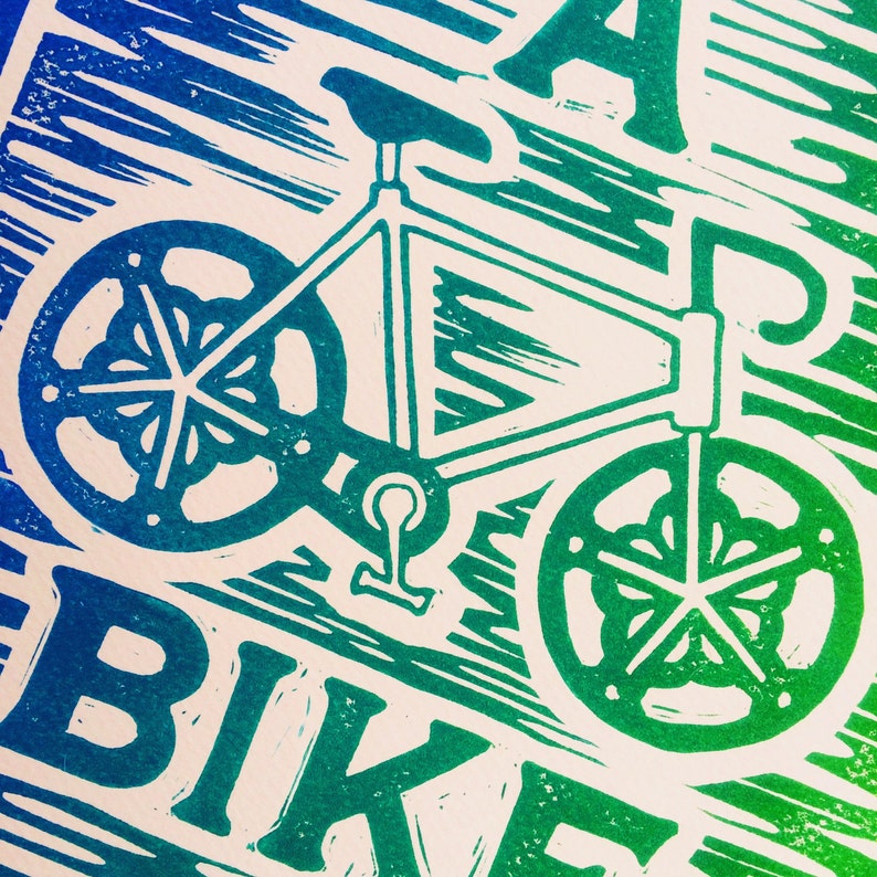 Rochester Logo Bike Spokes Roc A Bike Original Linocut - Etsy