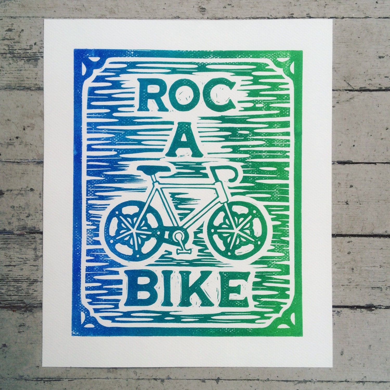 Rochester Logo Bike Spokes Roc A Bike Original Linocut - Etsy