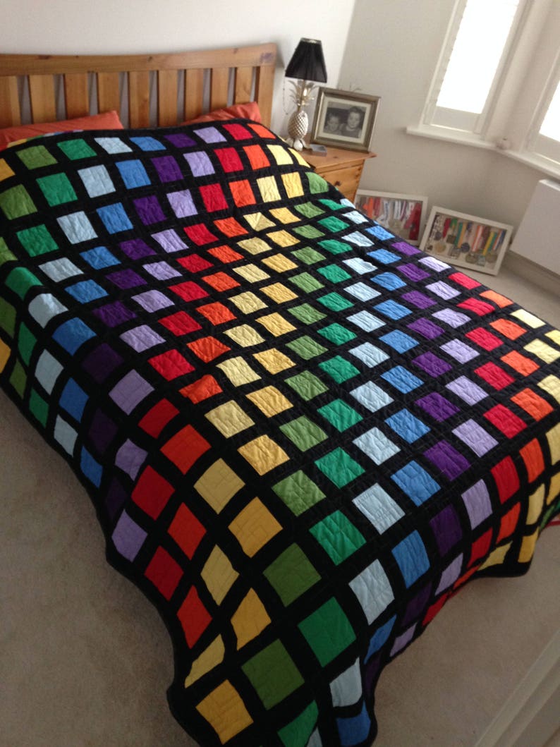 Rainbow Quilt - King Bed Sized - Etsy