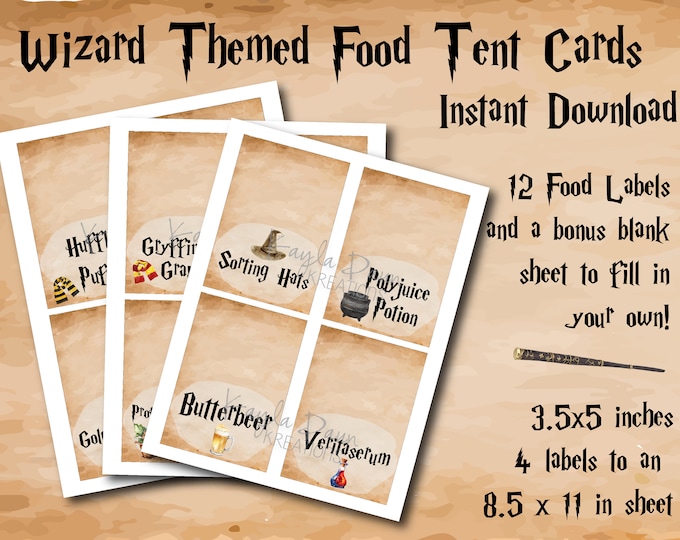 Wizard Themed Food Labels - Etsy