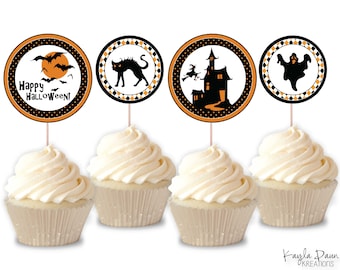Witch Hat Cupcake Toppers Halloween Party Food Picks - Etsy