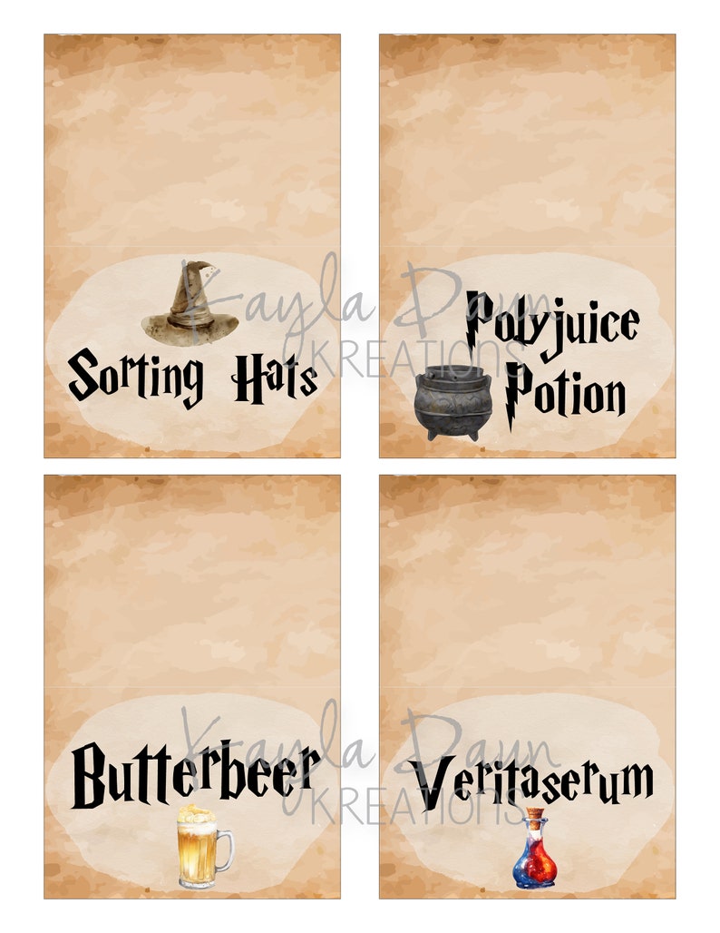 Wizard Themed Food Labels - Etsy