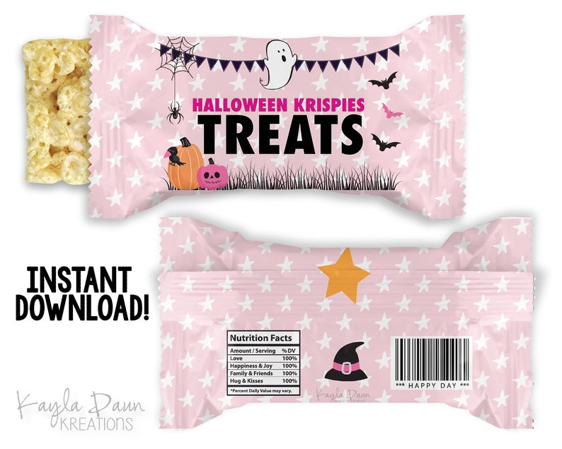 Halloween Chip Bag Labels-instant Download-pink Themed - Etsy