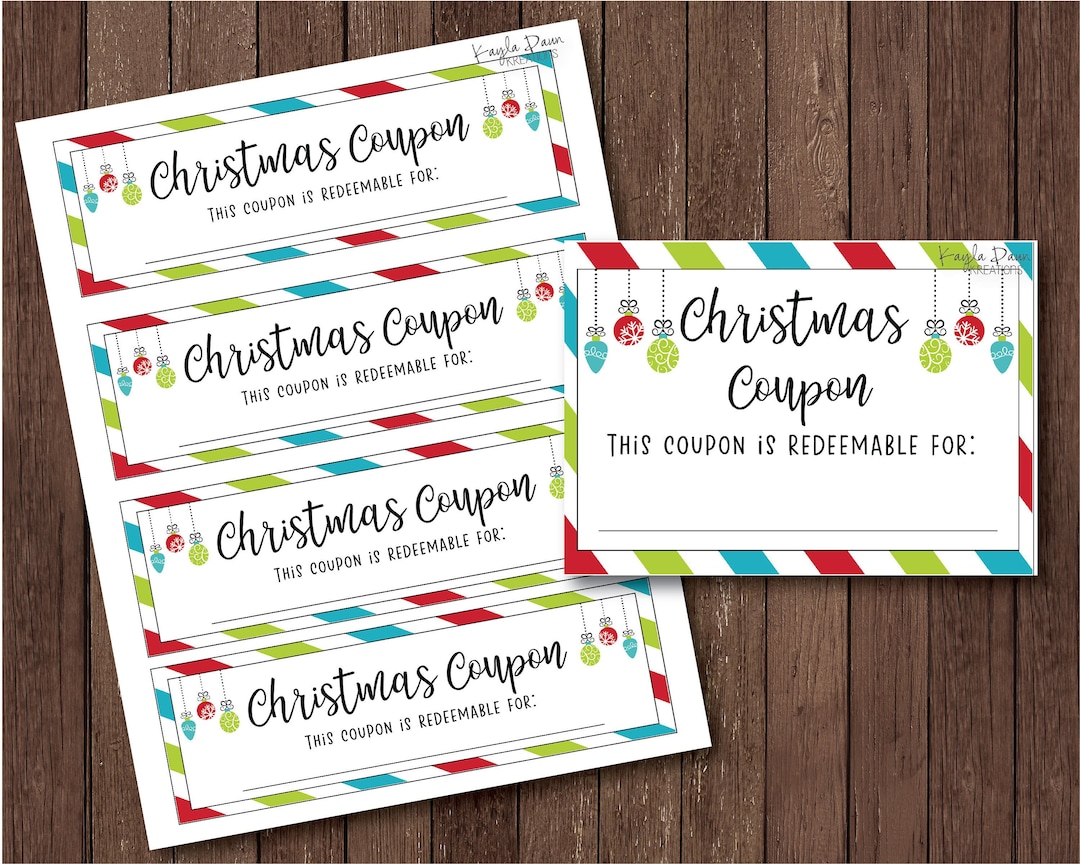 Printable Christmas Coupons - Etsy