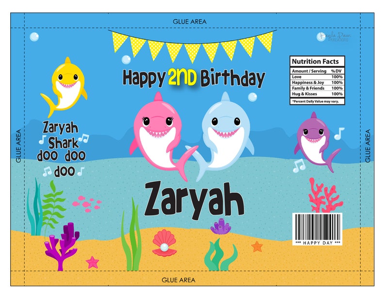 Baby Shark Chip Bag Labels - Etsy