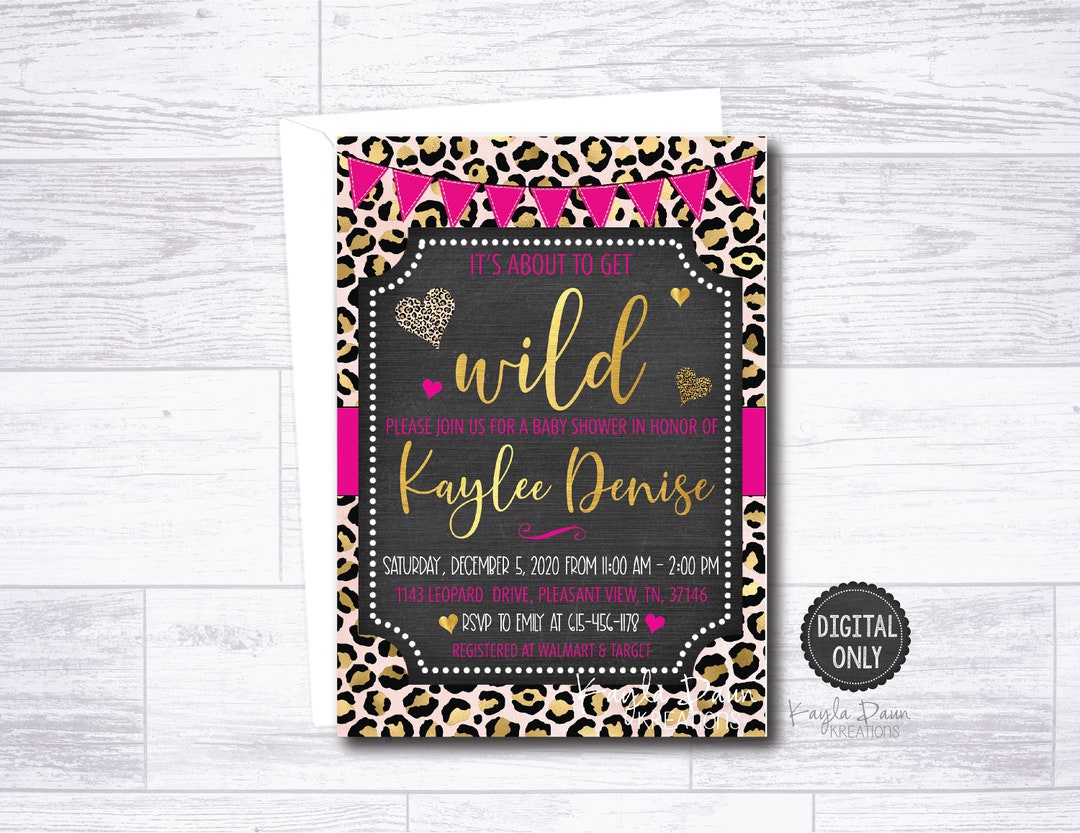 Leopard Print Baby Shower Invitation - Etsy