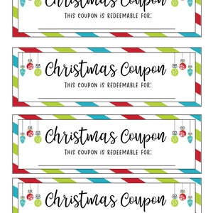 Printable Christmas Coupons - Etsy