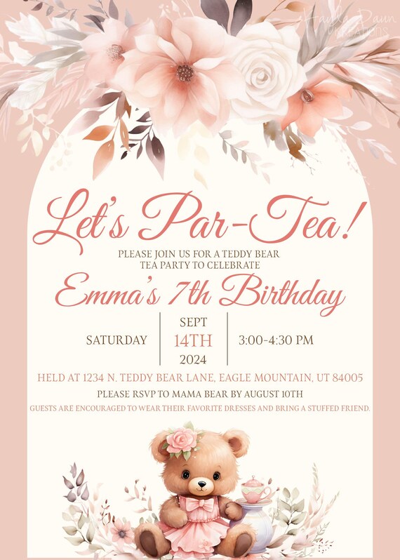 Bear Tea Party Invitation