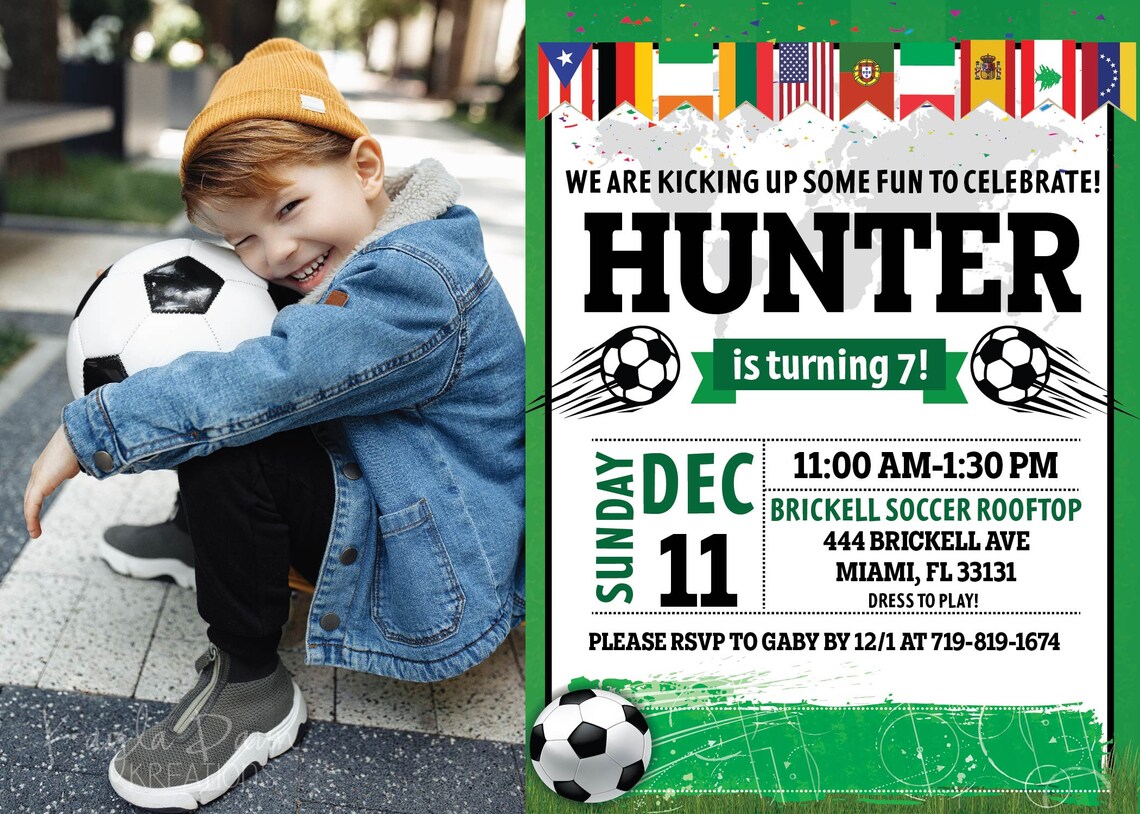Soccer Birthday Invitation-world Cup Invitation-digital ONLY - Etsy