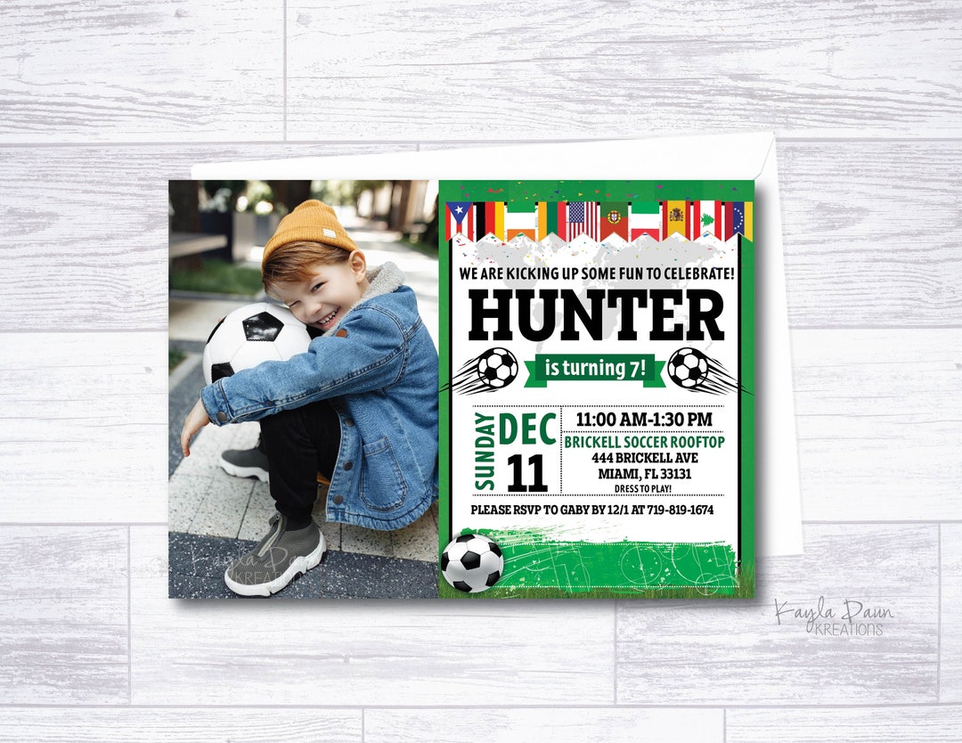 Soccer Birthday Invitation-world Cup Invitation-digital ONLY FILE - Etsy