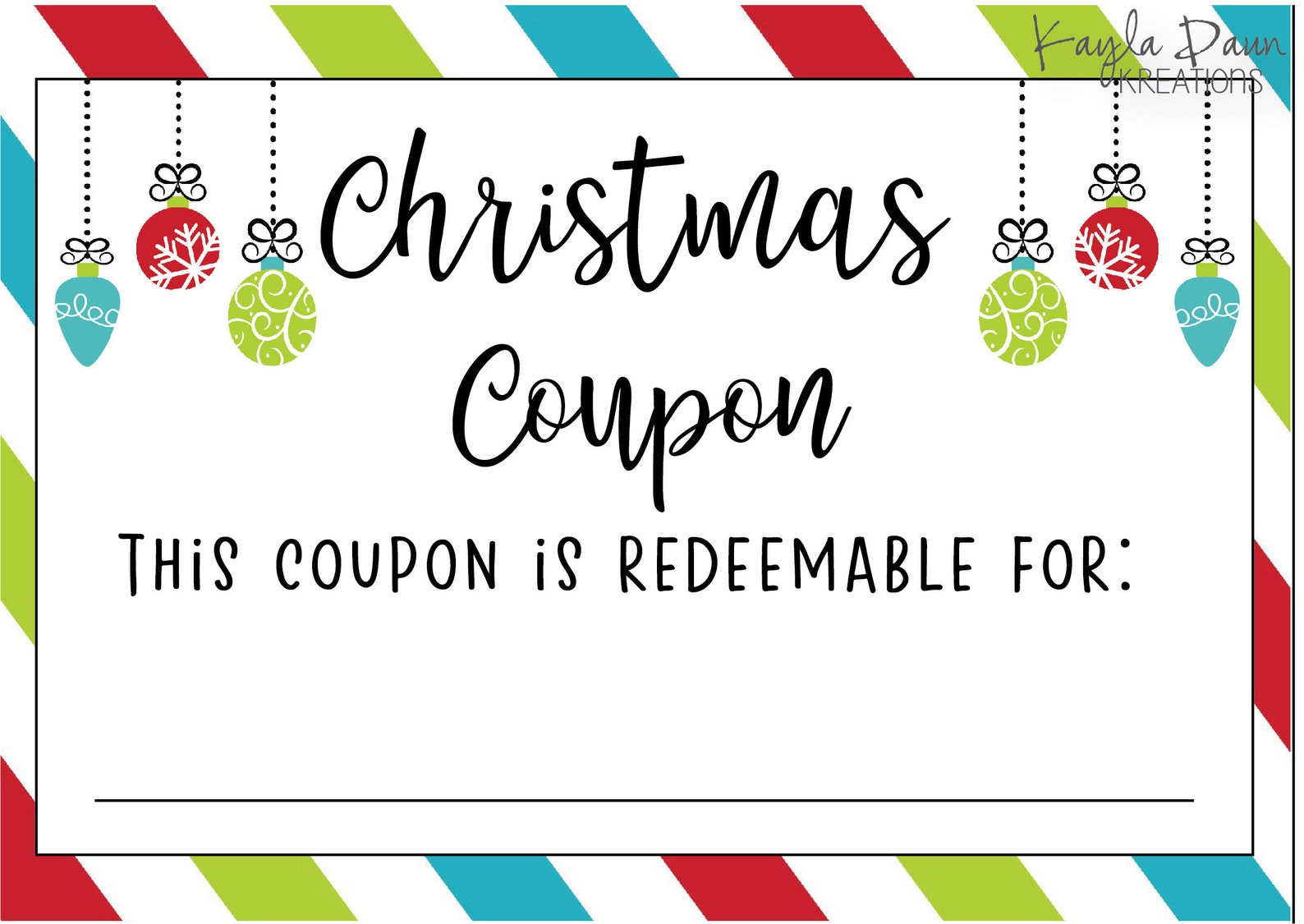 Printable Christmas Coupons - Etsy