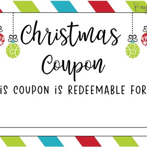 Printable Christmas Coupons - Etsy