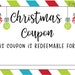 Printable Christmas Coupons - Etsy