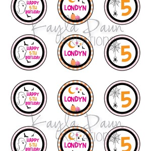 Pink Halloween Themed Cupcake Toppers - Etsy
