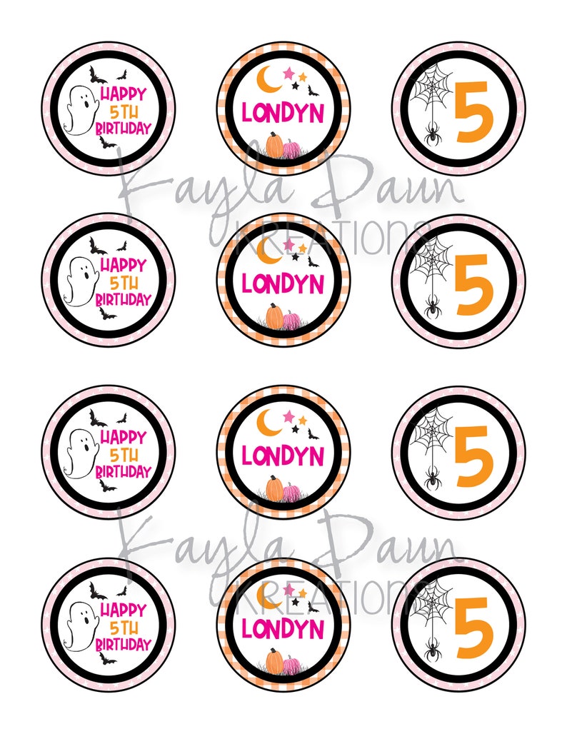 Pink Halloween Themed Cupcake Toppers - Etsy