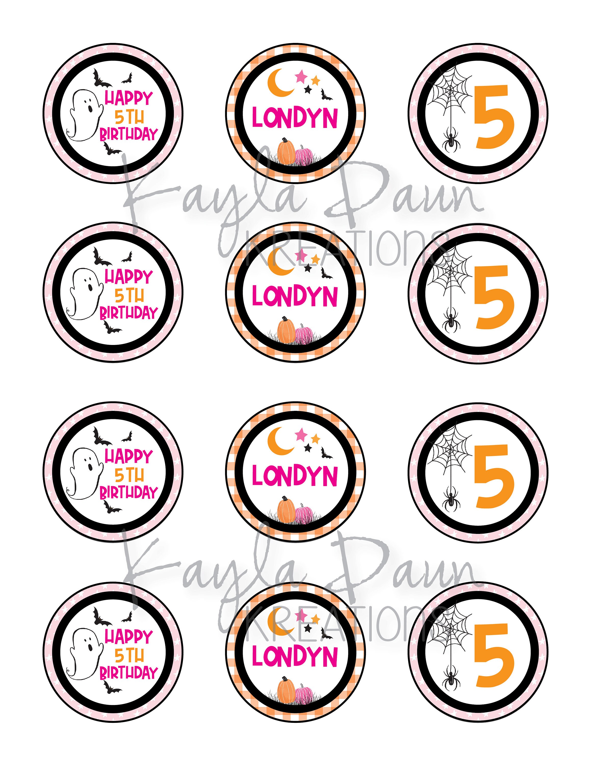 Pink Halloween Themed Cupcake Toppers - Etsy