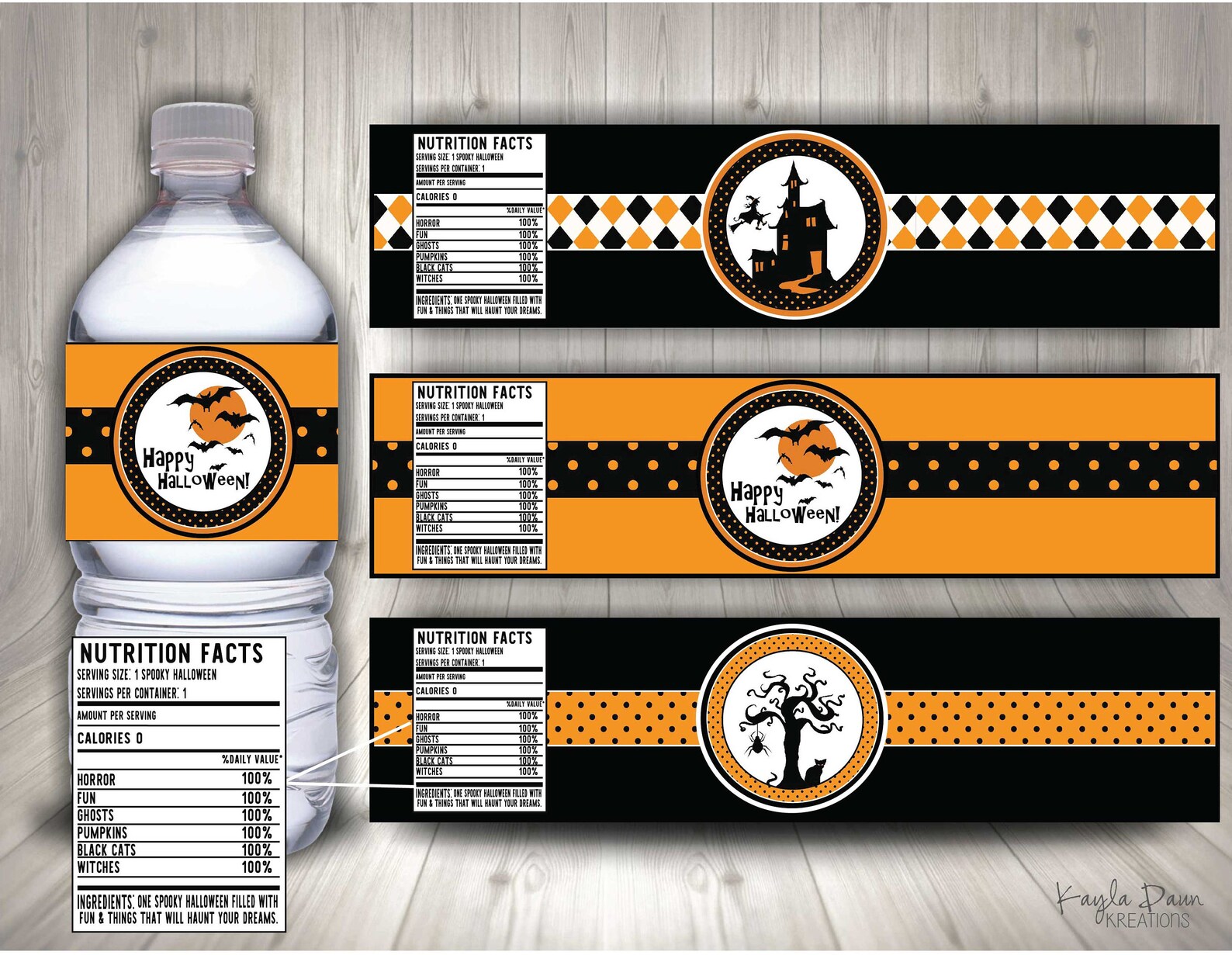 Halloween Water Bottle Labels-instant Download - Etsy