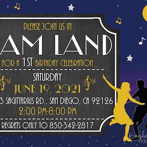 La La Land Inspired Invitation, Hollywood Themed Invitation ...