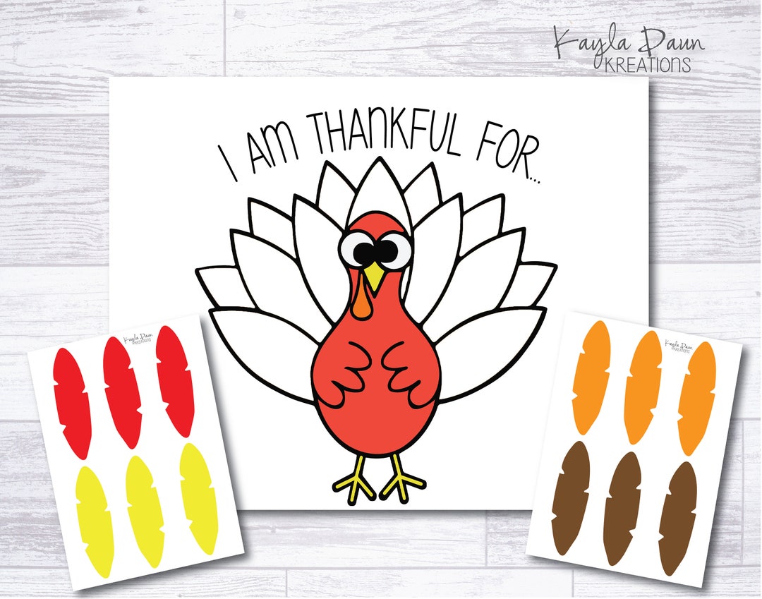 Pin the Feather on the Turkey-i Am Thankful for Game-thanksgiving Game ...