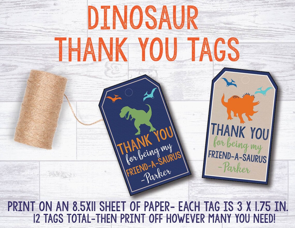 Dinosaur Themed Food Labels | Etsy
