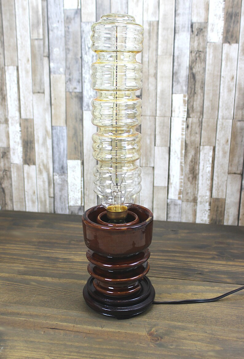 Lamp Vintage Table Desk Large Insulator Edison Oversize Bulb Dimmable ...