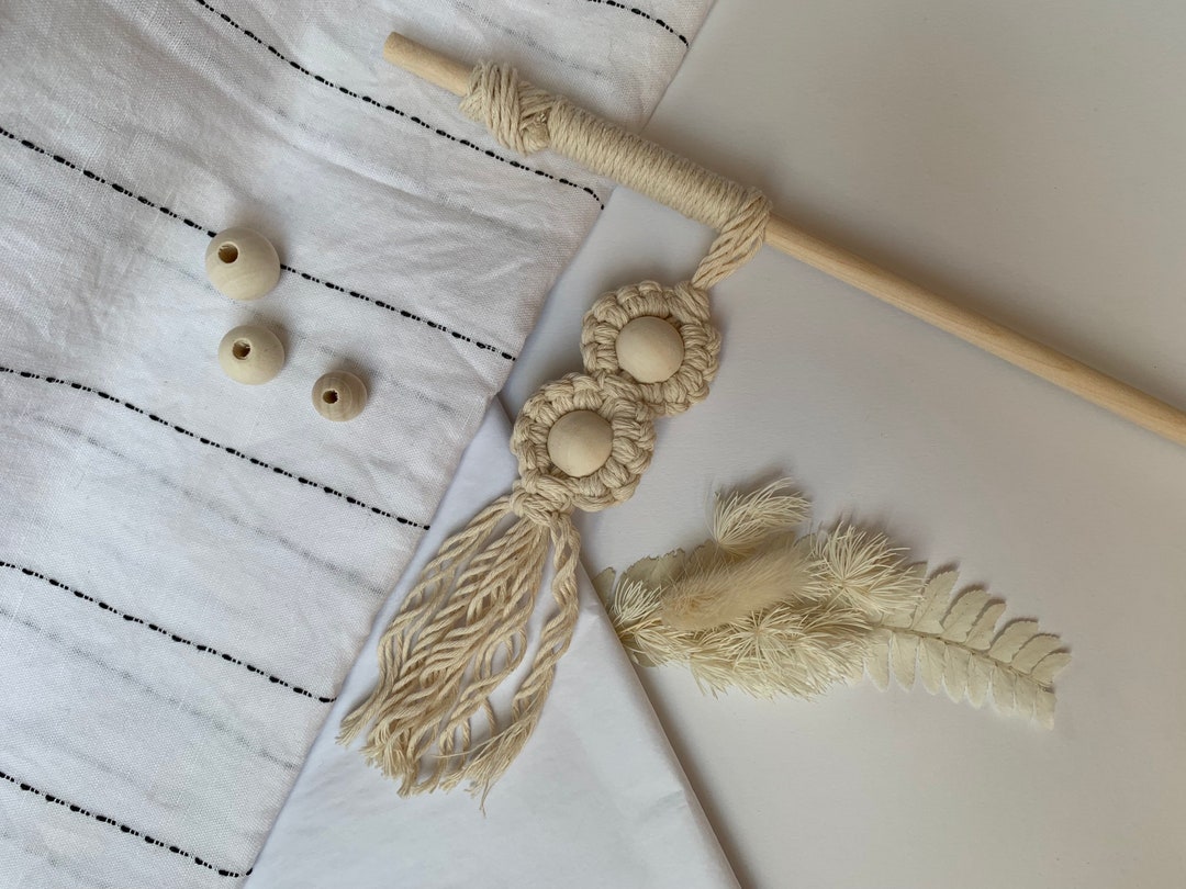 Play Fishing Rod flower Made of Macramé for Cats - Etsy