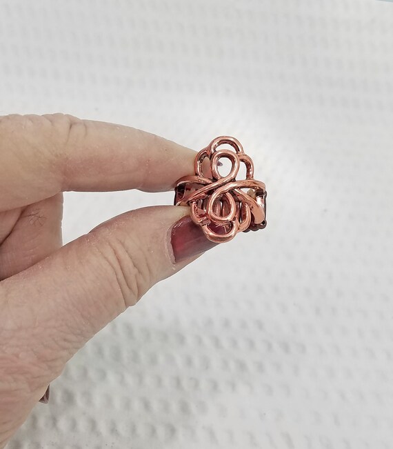 Vintage Copper Scrollwork North-South Stretch Statem… - Gem