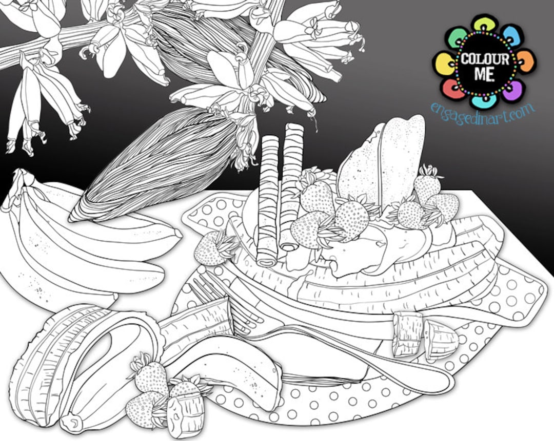 Banana Split Coloring Page