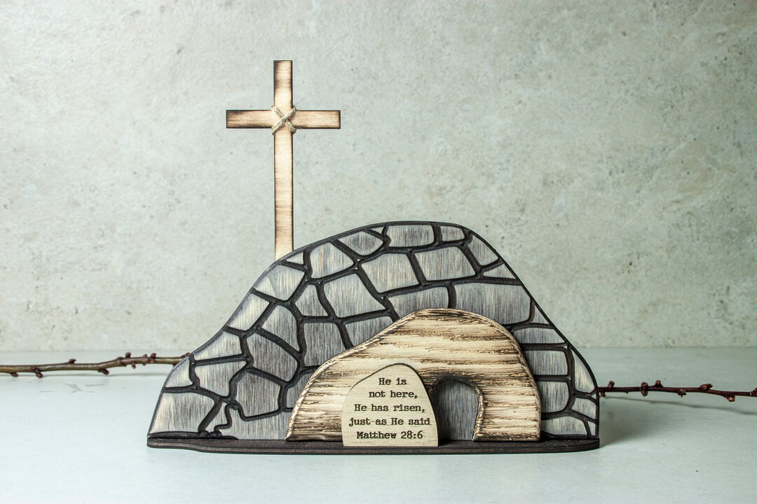 Empty Tomb he is Risen, Easter Decor, Resurrection Cross, Christian ...