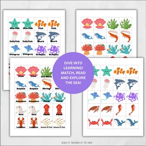 Printable Sea World Memory Game for Kids |ocean Life Matching Cards ...