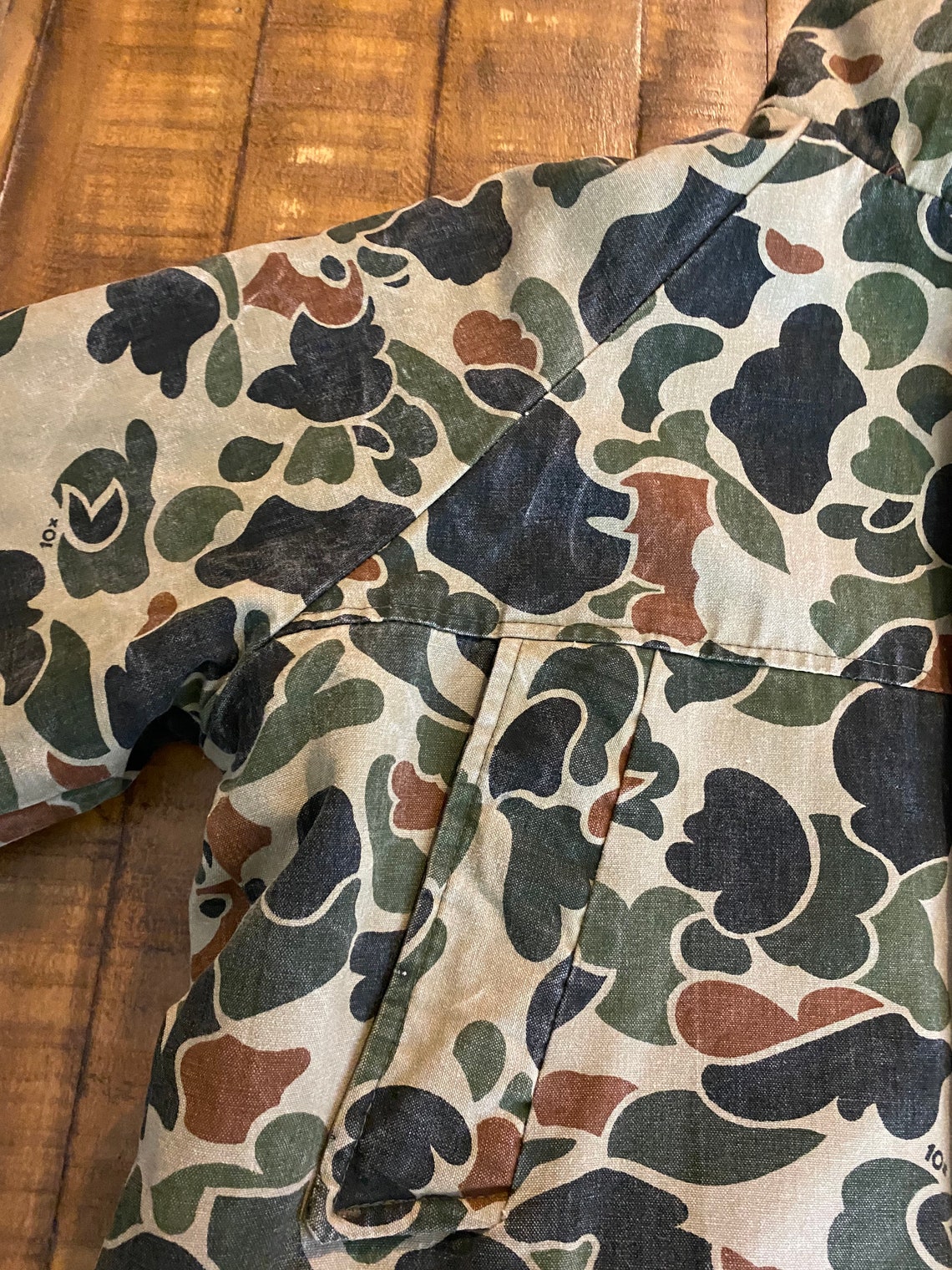 80s Vintage 10 X Camouflage Hunting Jacket Hooded Jkt 10 Deep Duck ...