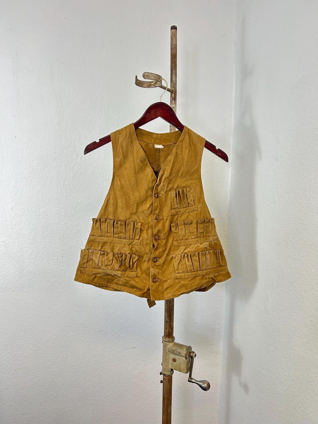 40s Vintage Red Head 100% Cotton Canvas Hunting Vest Buckle Back 865963 ...